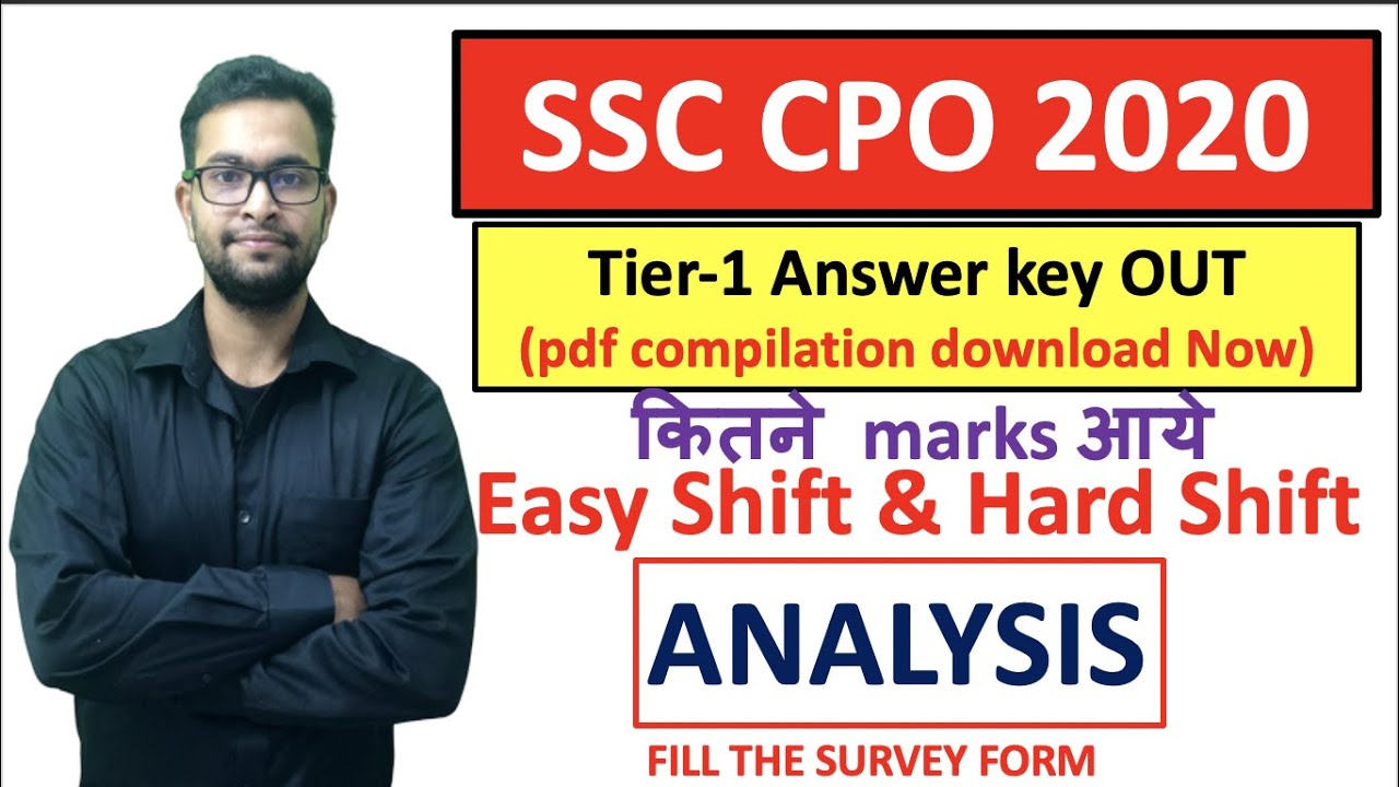 SSC CPO 2020 Answer Key Out| Download pdf compilation| Normalisation ...