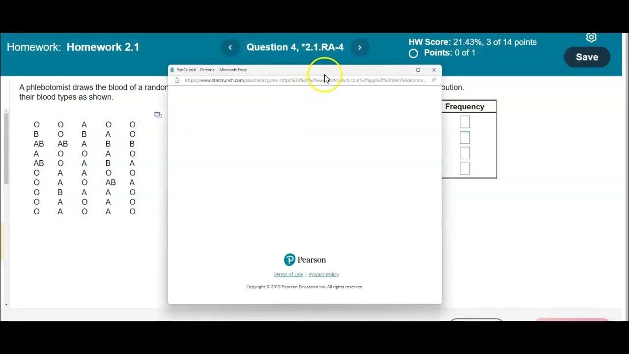 Math 14 HW *2.1.RA-4 Construct a Frequency Distribution using StatCrunch - YouTube