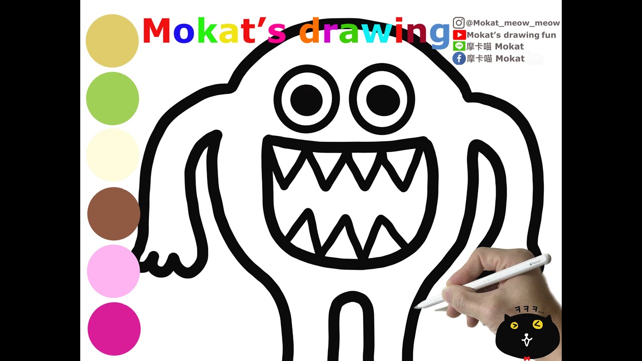 How to draw cute monsters vol.4 easy step by step for kids - YouTube