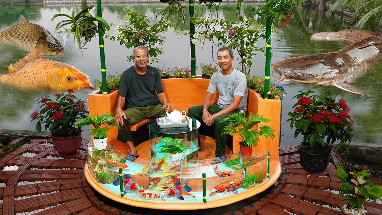 Fish aquarium Is Also a Tea Table, Combining With Plants Is a Great ...