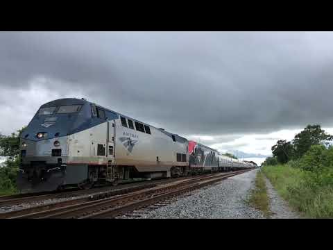 AMTRAK P098 SILVER METEOR WITH AMTRAK 320 PASSING BY CSX - YouTube