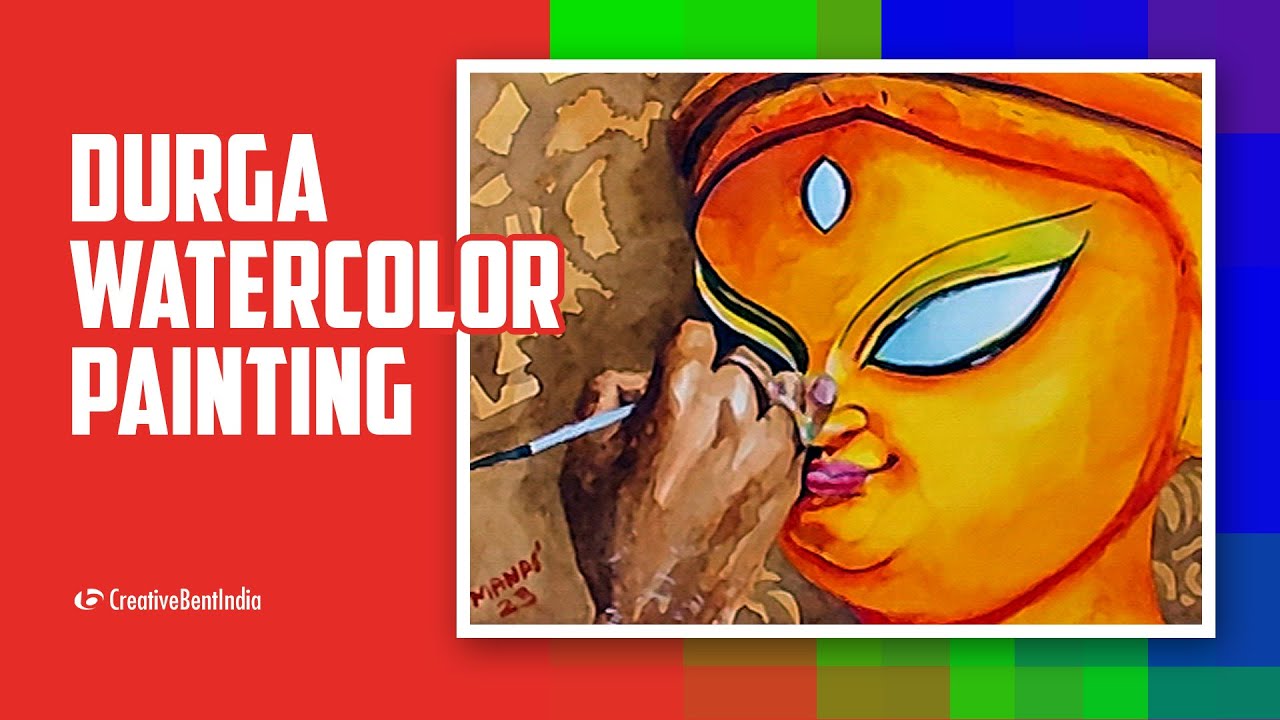 Durga Watercolor Painting | Durga Mahalaya Painting | Maa Durga ...