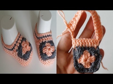 Bir Motifle Yapılan Tığ Patik Modeli