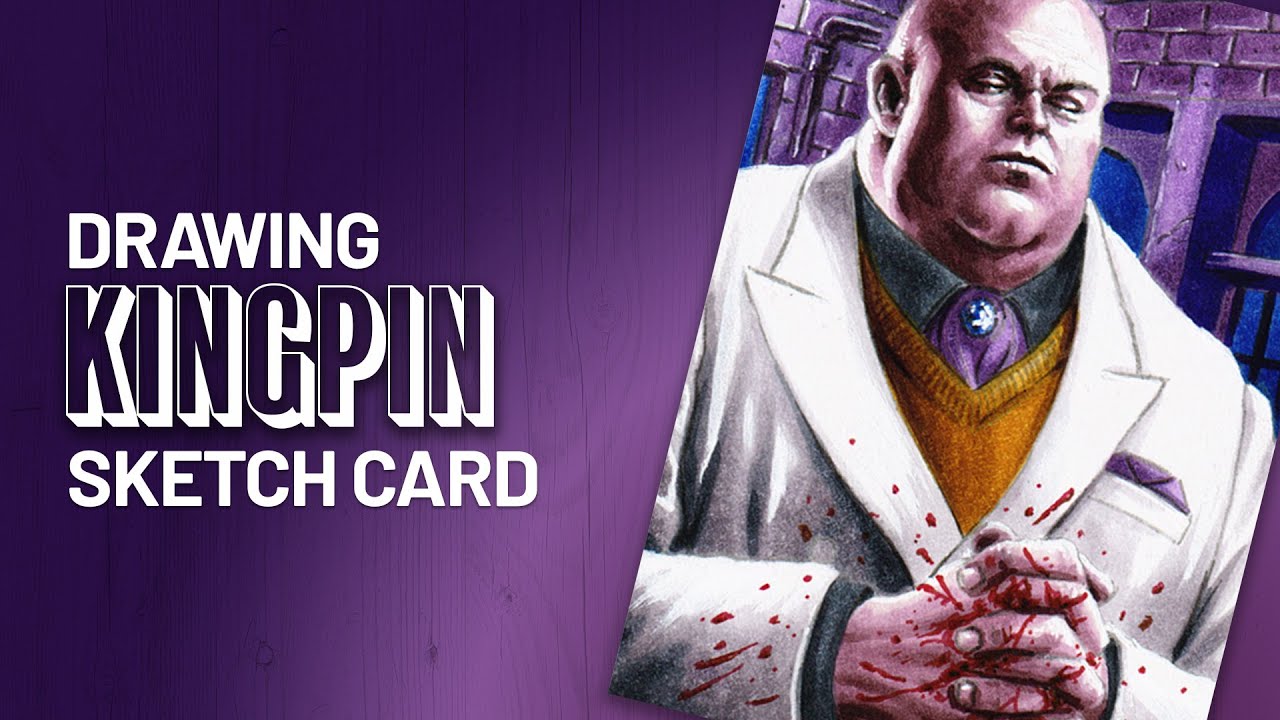Sketching The Kingpin Wilson Fisk on a Sketch Card - YouTube