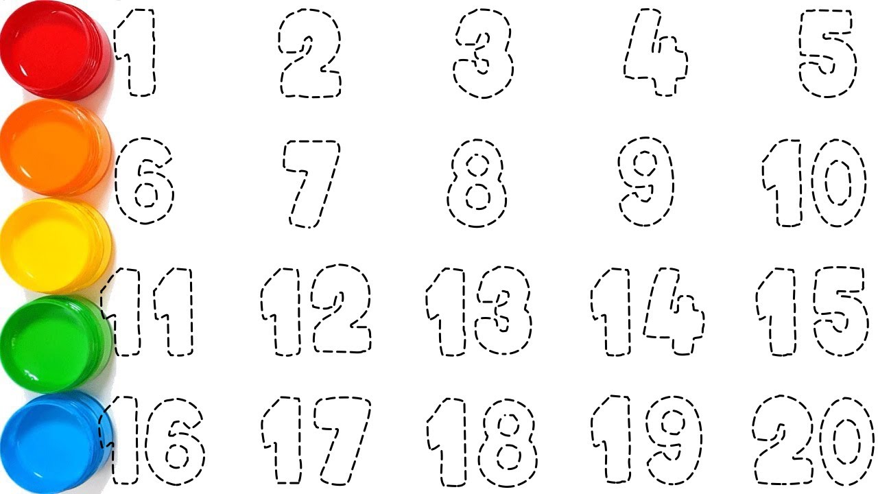 Let's Learn to Draw and Paint Numbers 1 to 20 // Coloring Page ...
