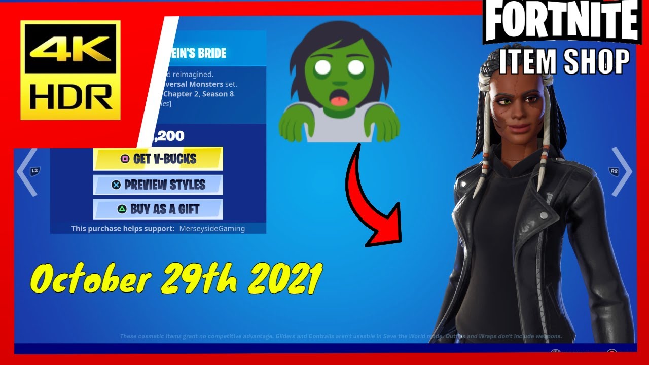 Fortnite Item Shop Today [October 29th 2021] - New Frankenstein's Bride ...