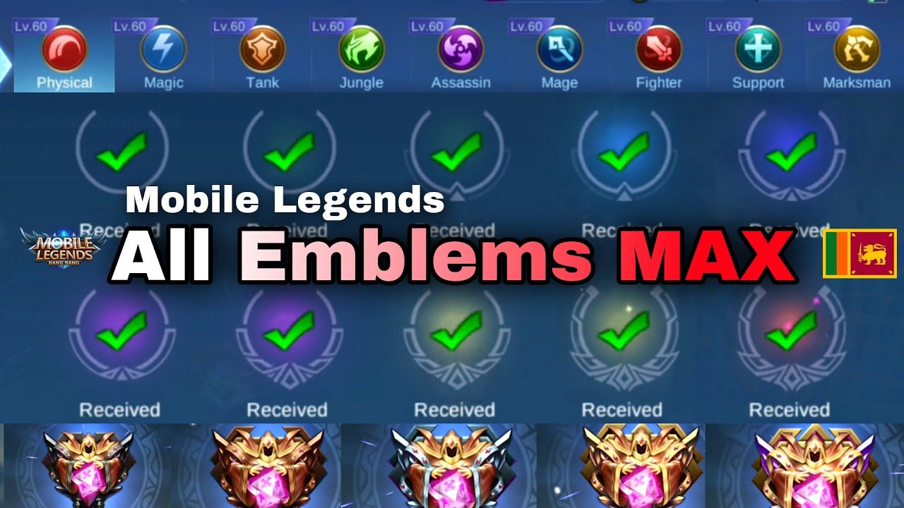 Mobile Legends All Emblems MAX Easy | mlbb emblem review Sinhala | mlbb ...