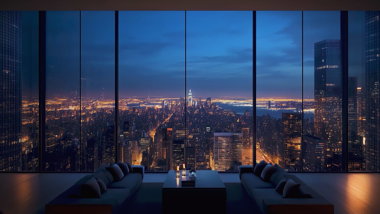 City Lights Through the Window | Smooth Jazz Night - YouTube