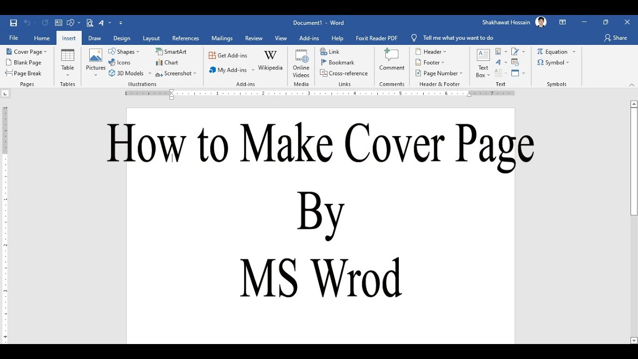 How To Make Cover Page And Page Break In MS Word YouTube How To Make Cover Page And Page Break In MS Word YouTube