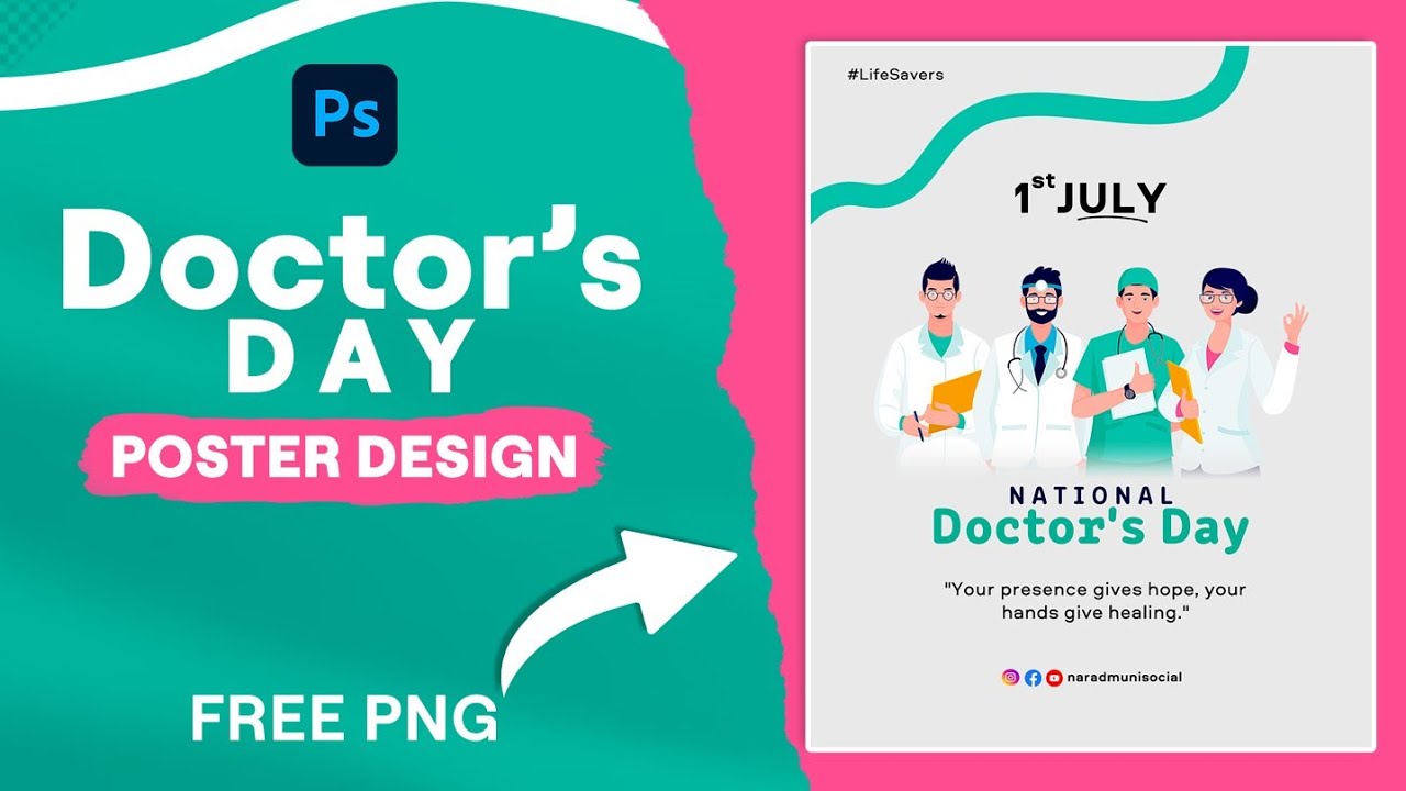 National Doctor's Day Poster Design in Photoshop | National Doctor's ...