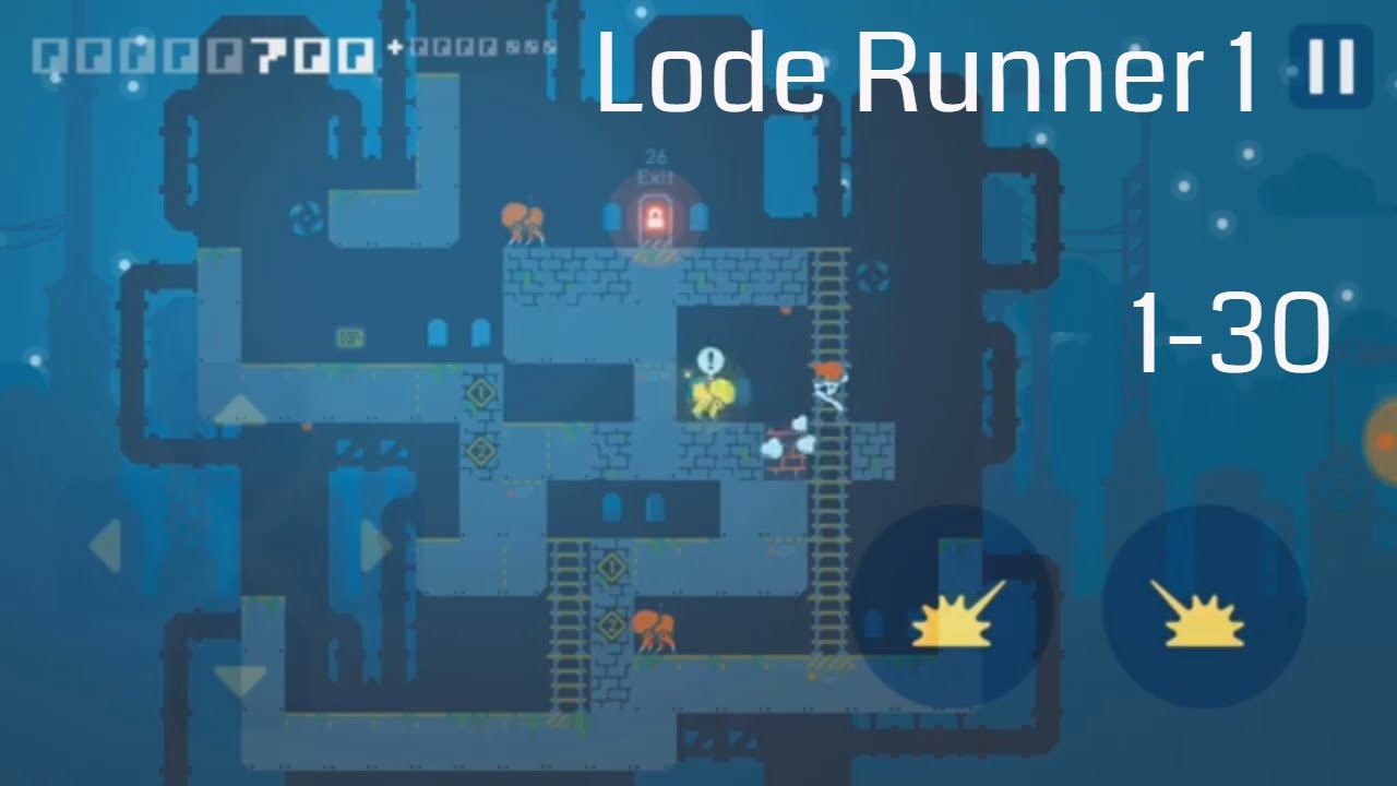 Lode Runner 1 Official Remake Walkthrough Part 1 Levels 1 - 30 - YouTube