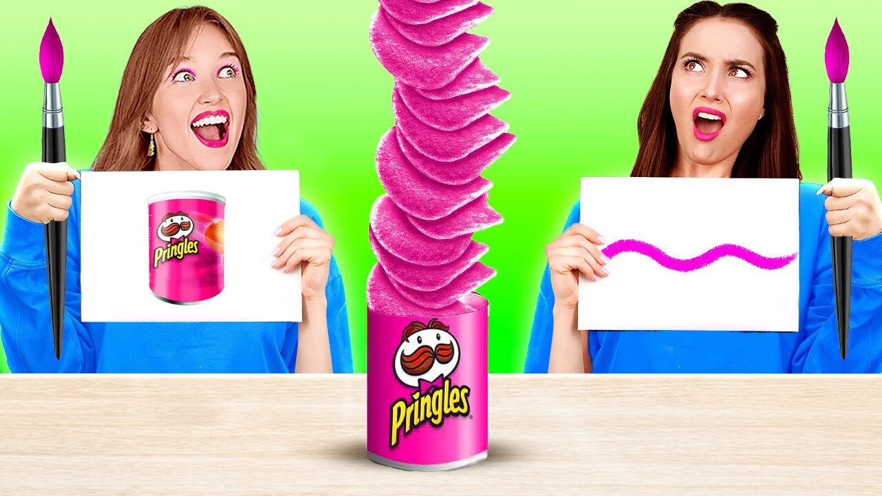 THE SAME COLOR CHALLENGE AND CRAZY HACKS! Painting Crafts by 123 GO ...