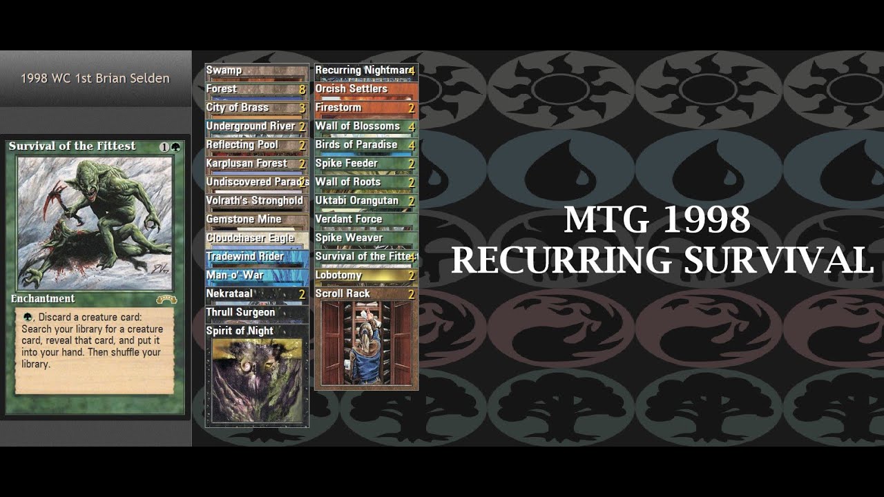 MTG 1998 Worlds Seattle 1st Recurring Survival vs 2nd Mono Red Sligh ...
