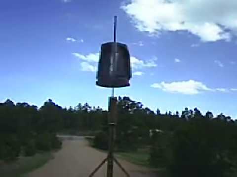 Trash can wind turbine with 22mph.AVI - YouTube