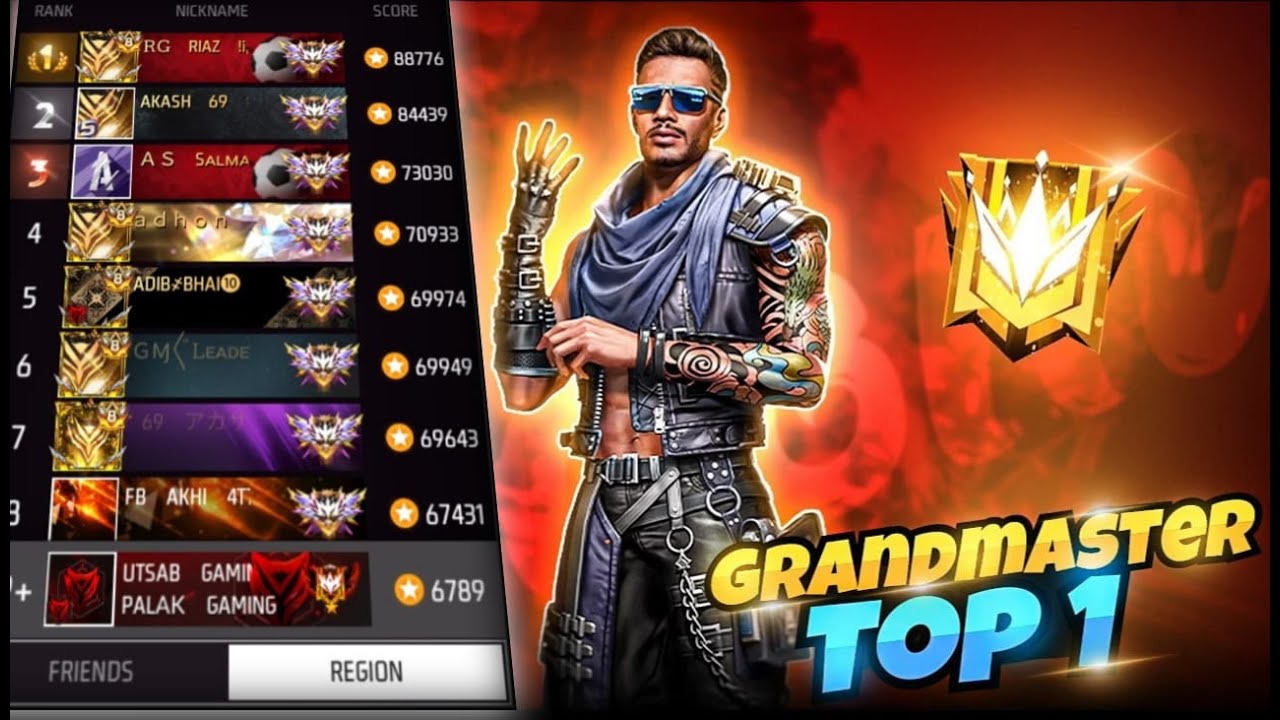 New Grandmaster Top 1 Push V Badge Lobby FF LIVE Free Fire LIVE! #ff # ...