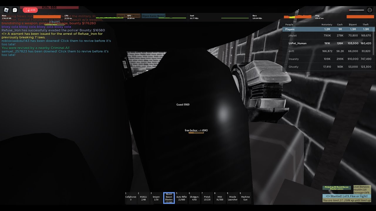 infamy roblox almost reaching max bounty - YouTube