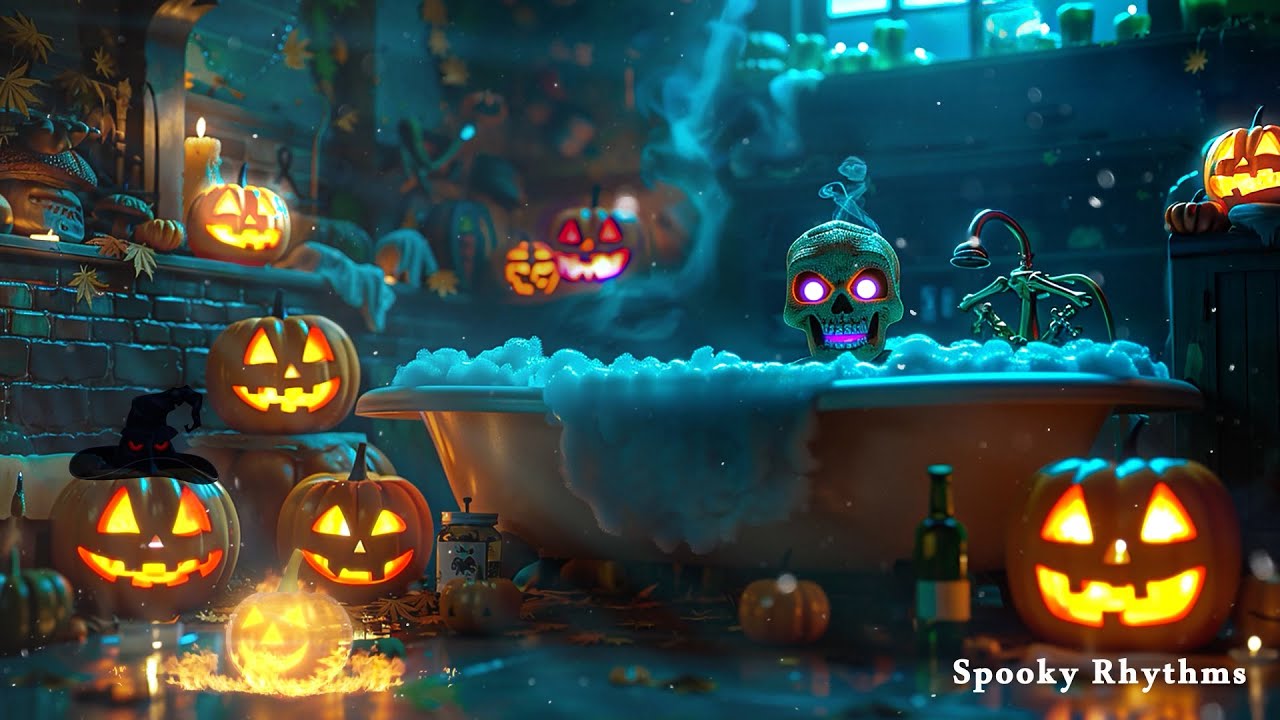 Spooky Room with Spooky Halloween Background Music 🧛‍♂️ and Jack O ...