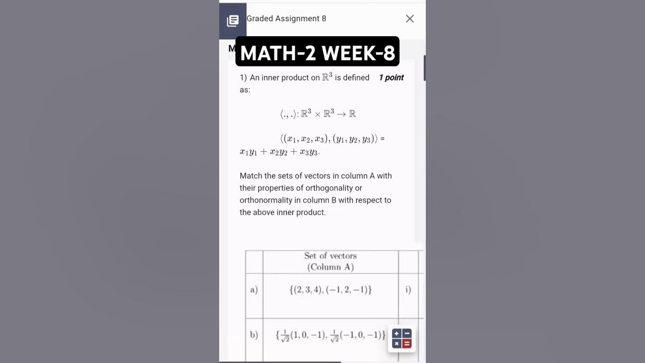 MATHEMATICS-2 WEEK-8 GRADED ASSIGNMENT IITMBS - YouTube