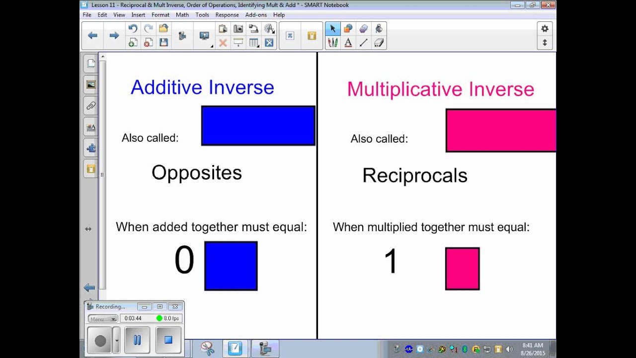 Lesson 11 - Reciprocals, Multiplicative Inverse, - YouTube