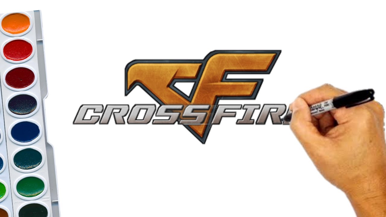 How to draw Cross fire logo | Drawing Game logo CROSS FIRE, CROSS FIRE ...
