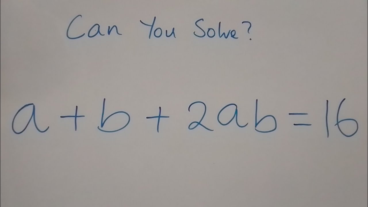 Nice Algebra Math Simplification | Find the Value of a and b - YouTube