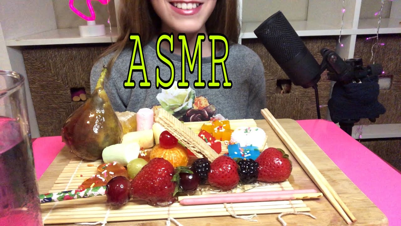 MY FIRST ASMR VIDEO | MOST POPULAR ASMR FOODS | CANDIED GLASS FRUIT ...