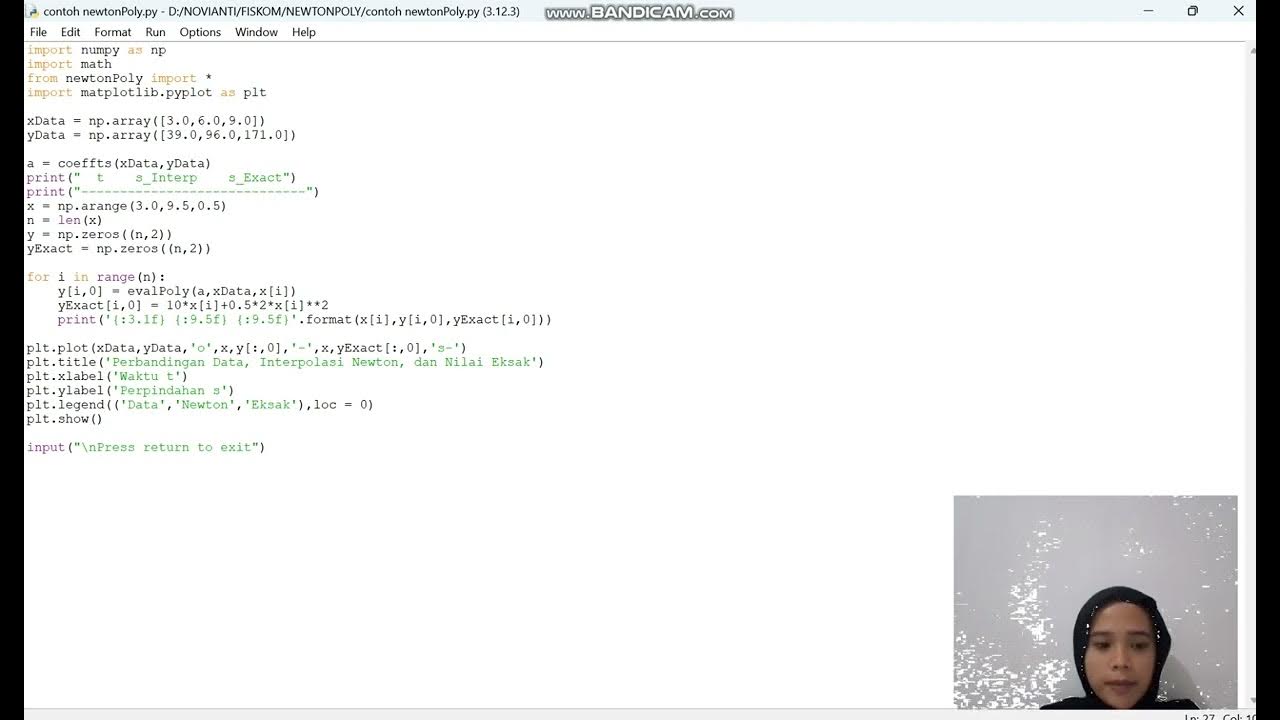 FISKOM : INTERPOLASI NEWTON BERBASIS PYTHON - YouTube