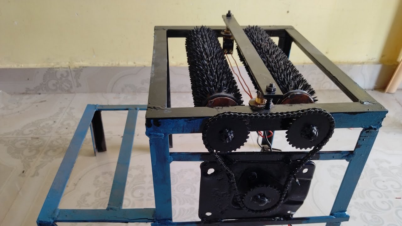 MECHANICAL ENGG PROJECT FOOT DUST CLEANING MACHINE IN ENGLISH - YouTube