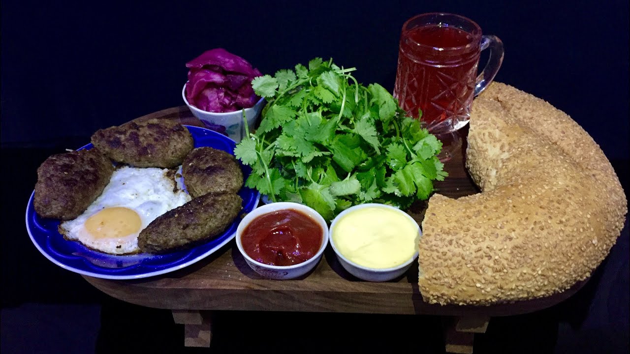 ASMR | MUKBANG | Beef 🥩 Cutlets with Egg 🍳 | Turkish 🇹🇷 Bread 🥖 Simit ...