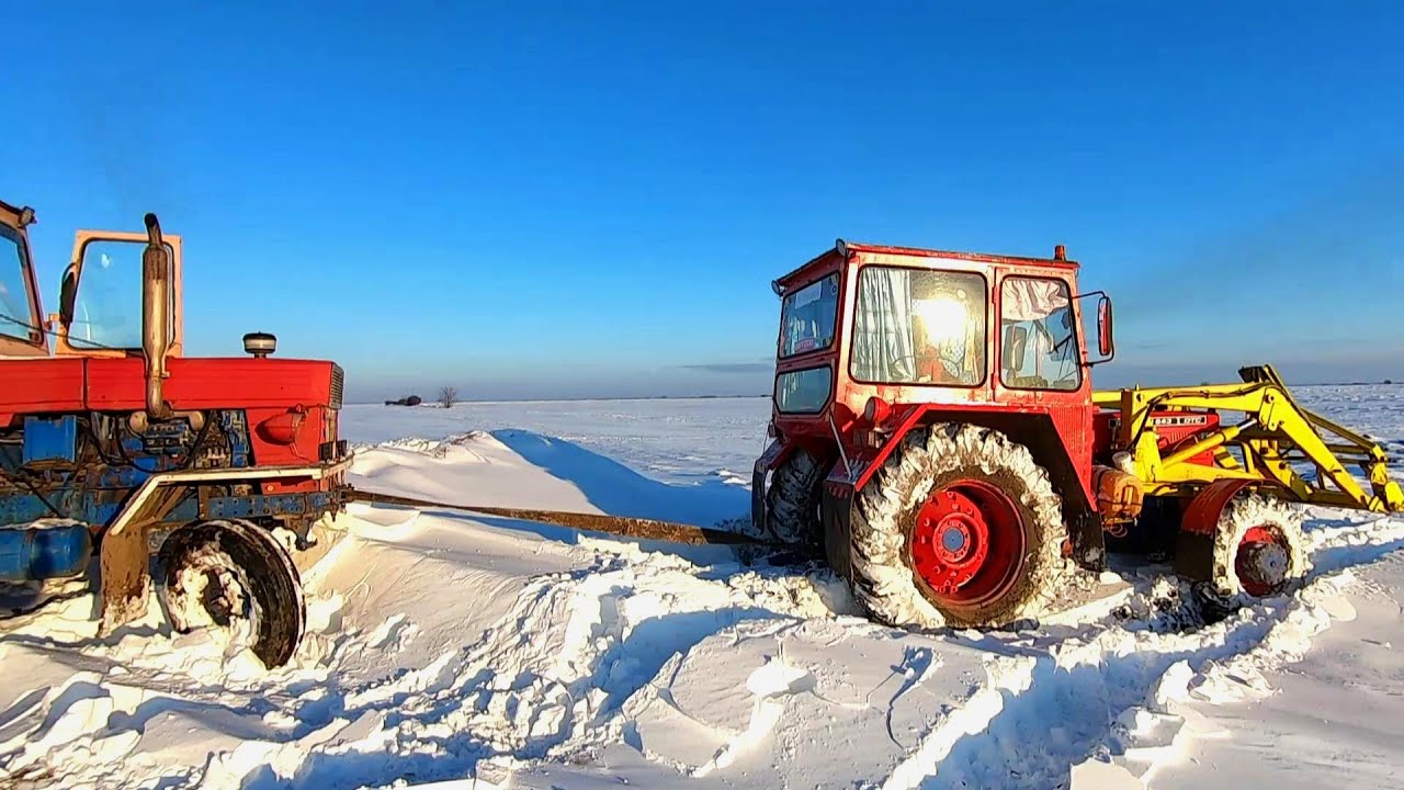 Winter rescue mission-Tractor UTB 650 stuck in snow & UTB 643 4x4 ...