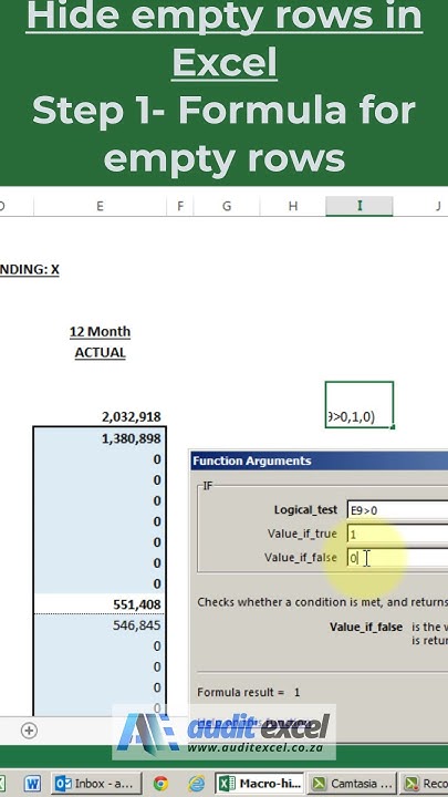 Hide blank rows with simple macro - YouTube
