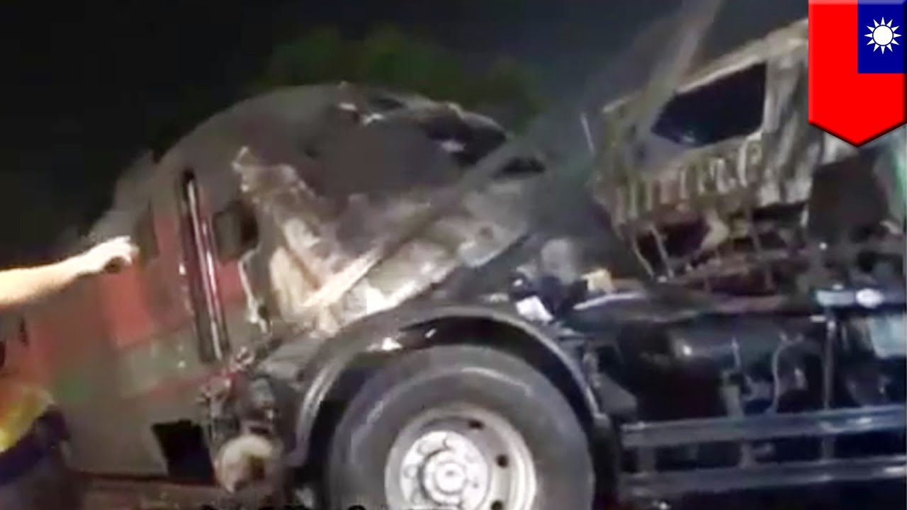 Train crashes into delivery truck, creates giant fireball, 9 injured ...