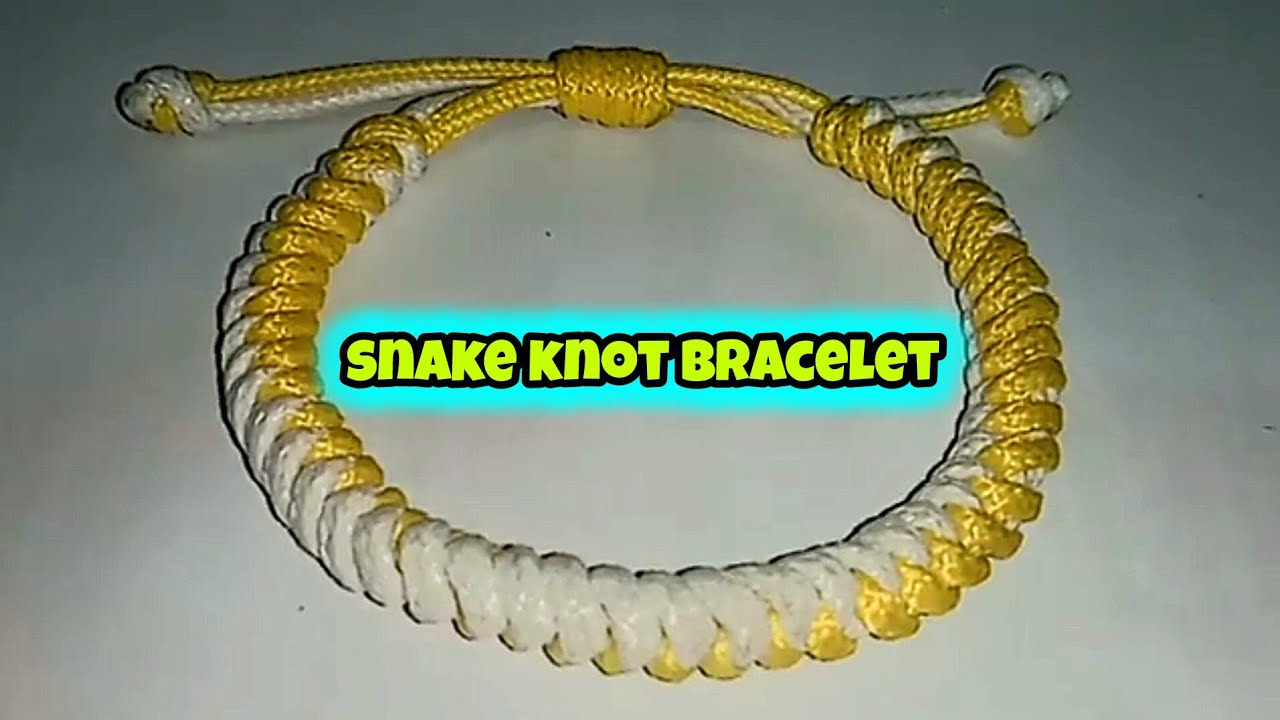 Macrame Snake Knot Bracelet Tutorial | Cara Membuat Gelang Dari Tali ...