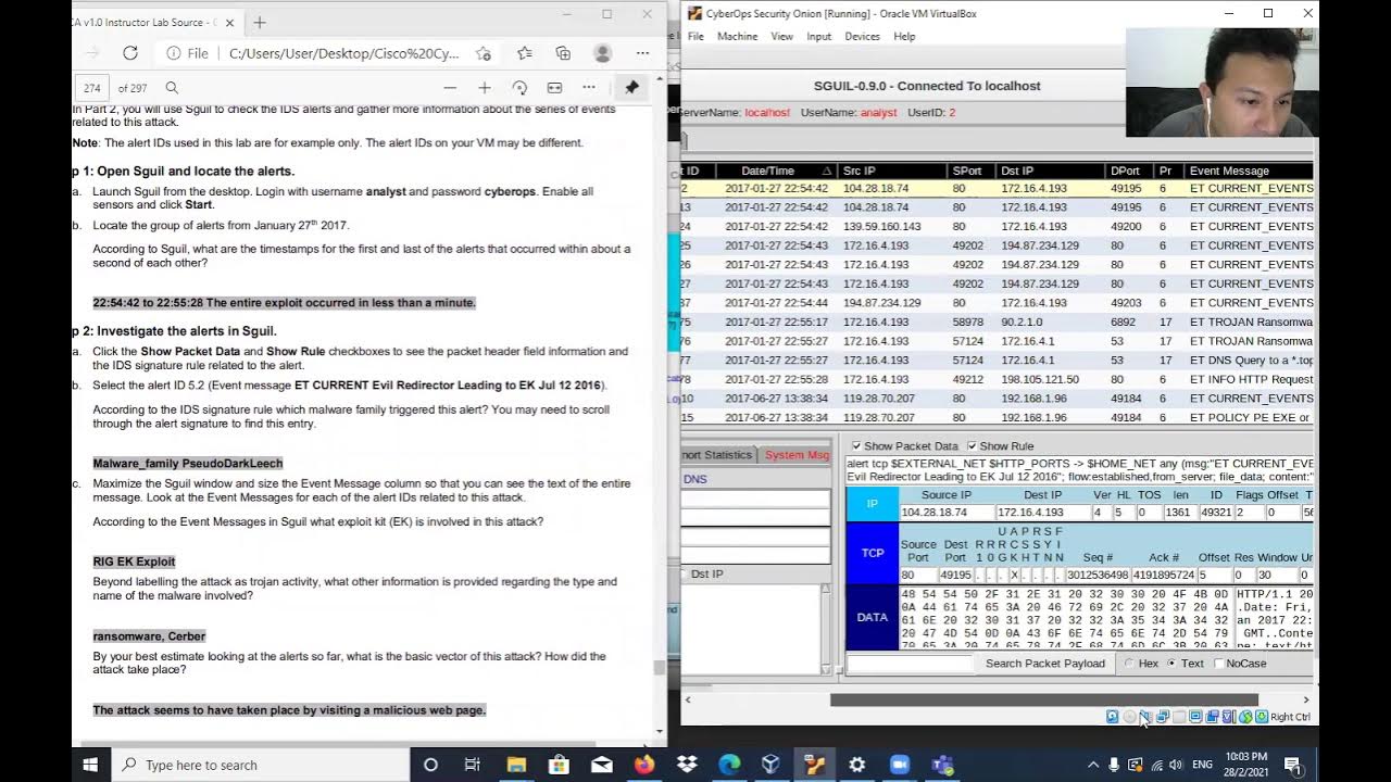 Investigating a Malware Exploit _Lab 27.2.15_Shah - YouTube