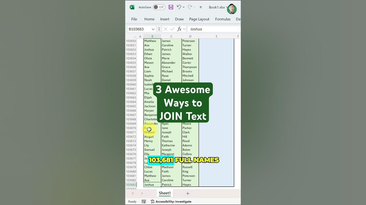 3 Awesome Ways To JOIN Text In Excel YouTube 3-awesome-ways-to-join-text-in-excel-youtube