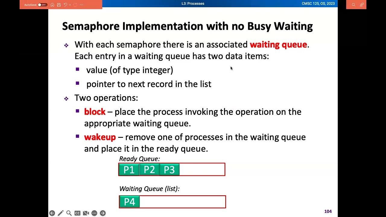6 - Semaphores with No Busy Waiting - YouTube