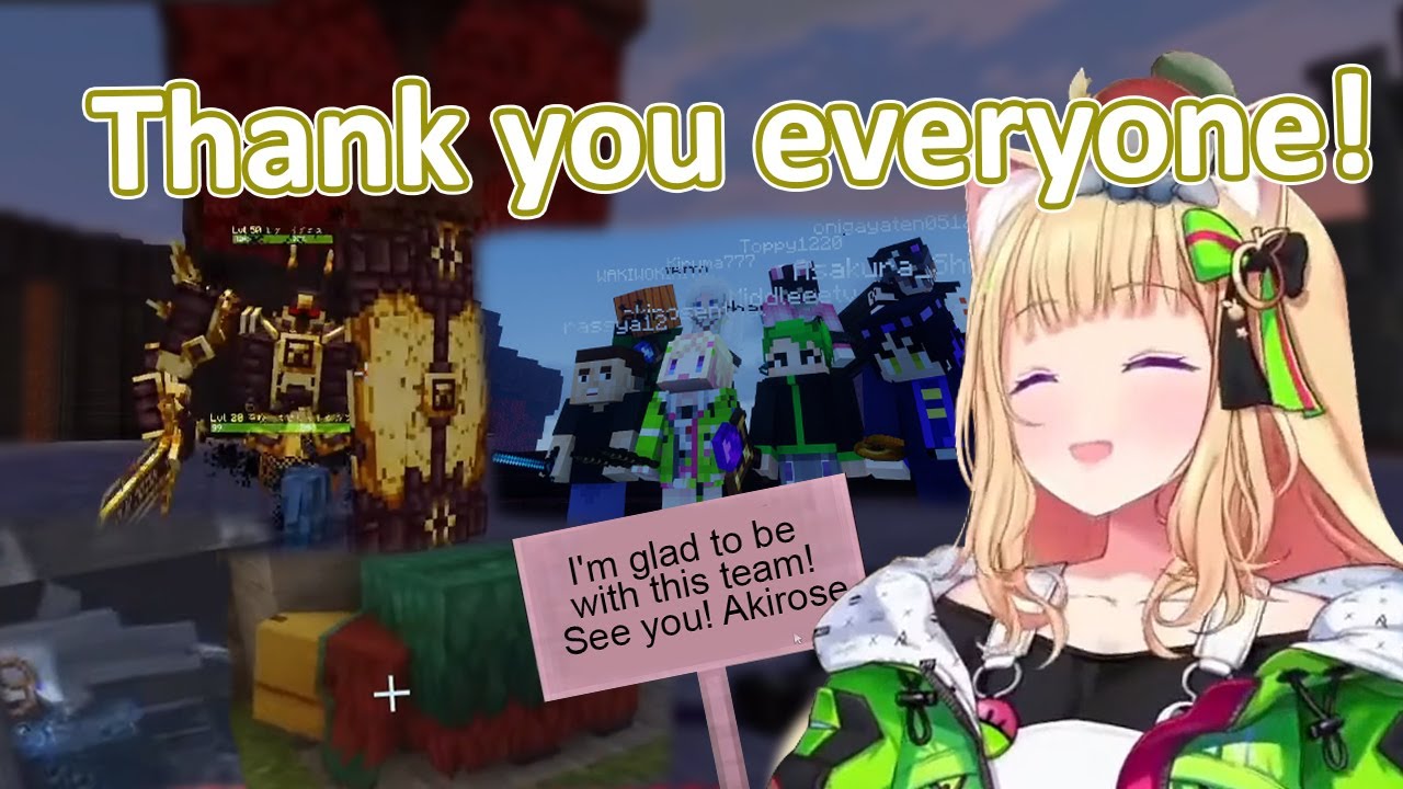 Akirose Last Day on VCR Minecraft, Making Last Memory With Everyone ...