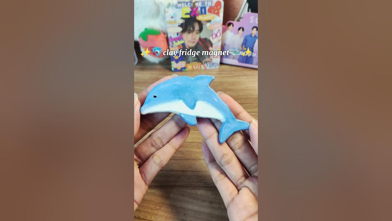 DIY dolphin clay fridge magnet 🐬🐳 #shorts #diy #airdryclay - YouTube