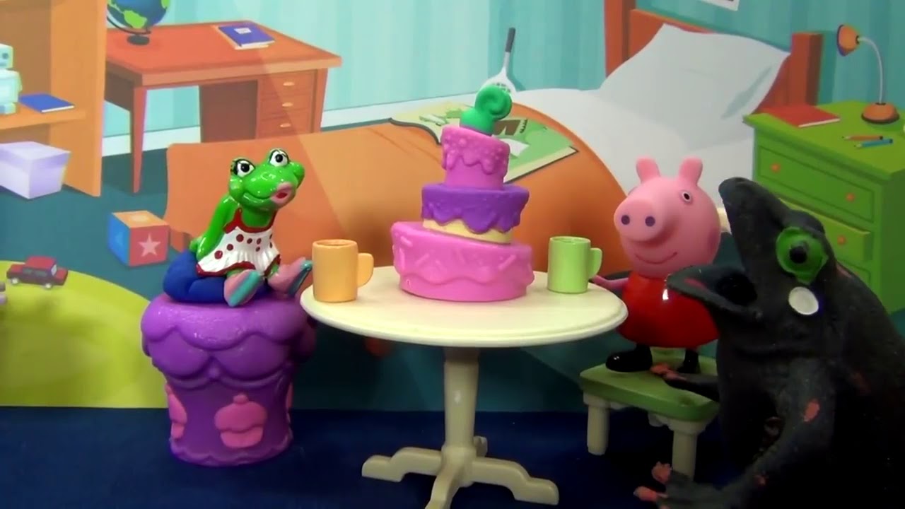 Peppa Pig in italiano. Peppa incontra il suo nuovo amico Rana. Peppa ...