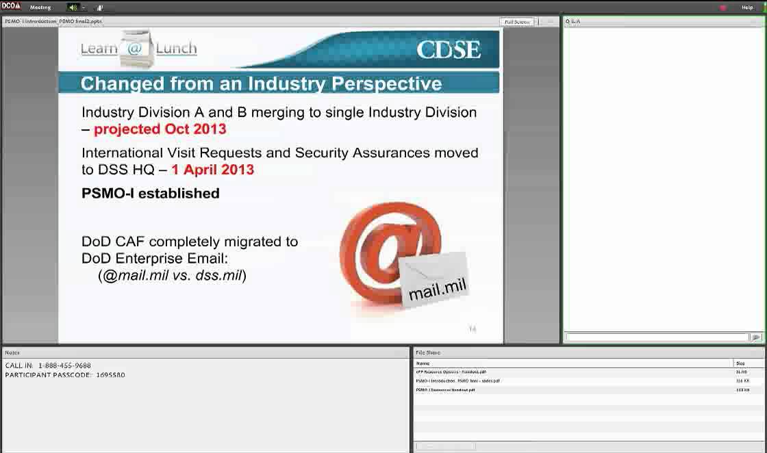 Personnel Security Management Office for Industry (PSMO-I) Introduction ...