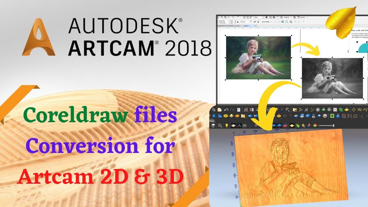 How To Convert Coreldraw File To Artcam File How To Make Grayscale Image In Coreldraw Youtube