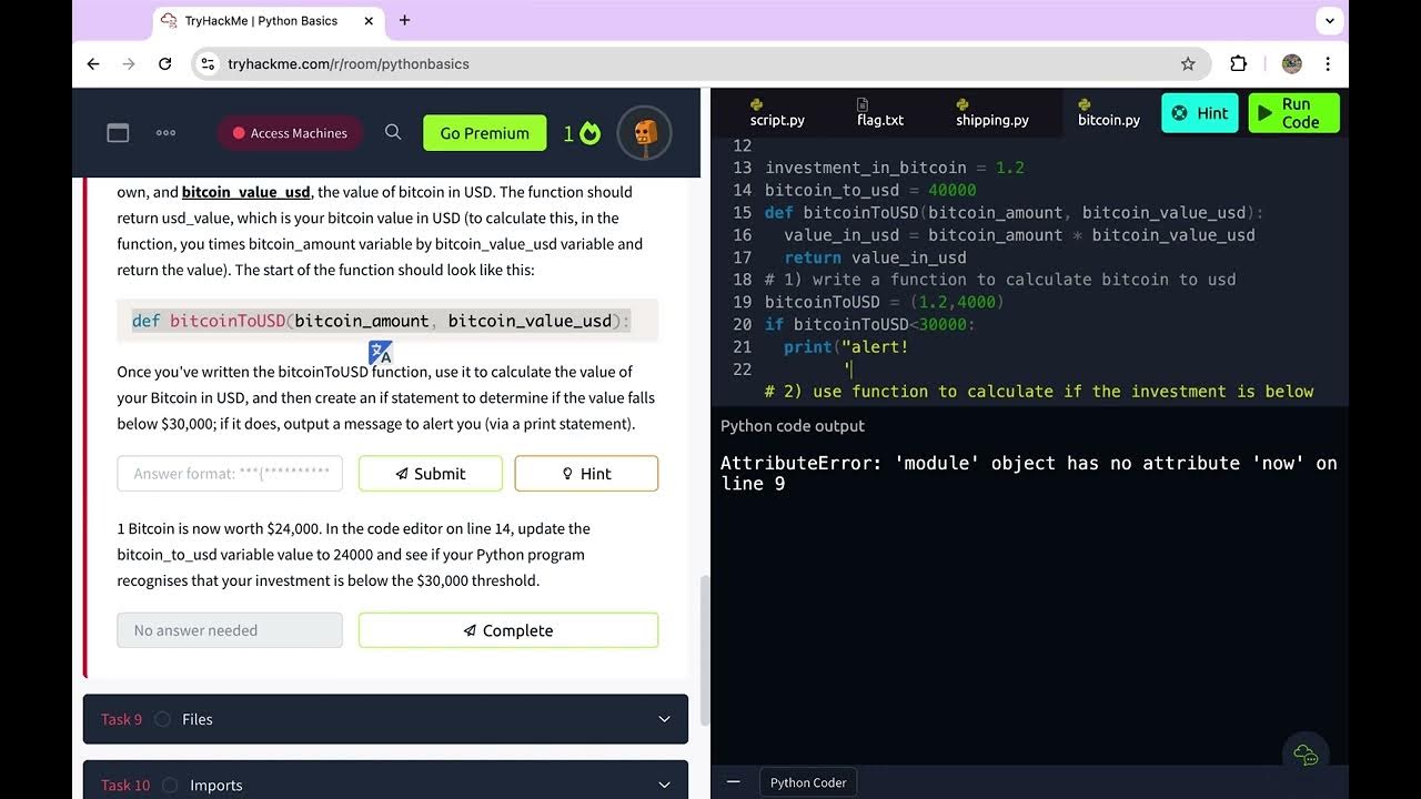 Python Basics (Part-3) Python basics #tryhackme #python #cybersecurity part -1/2-link-in ...
