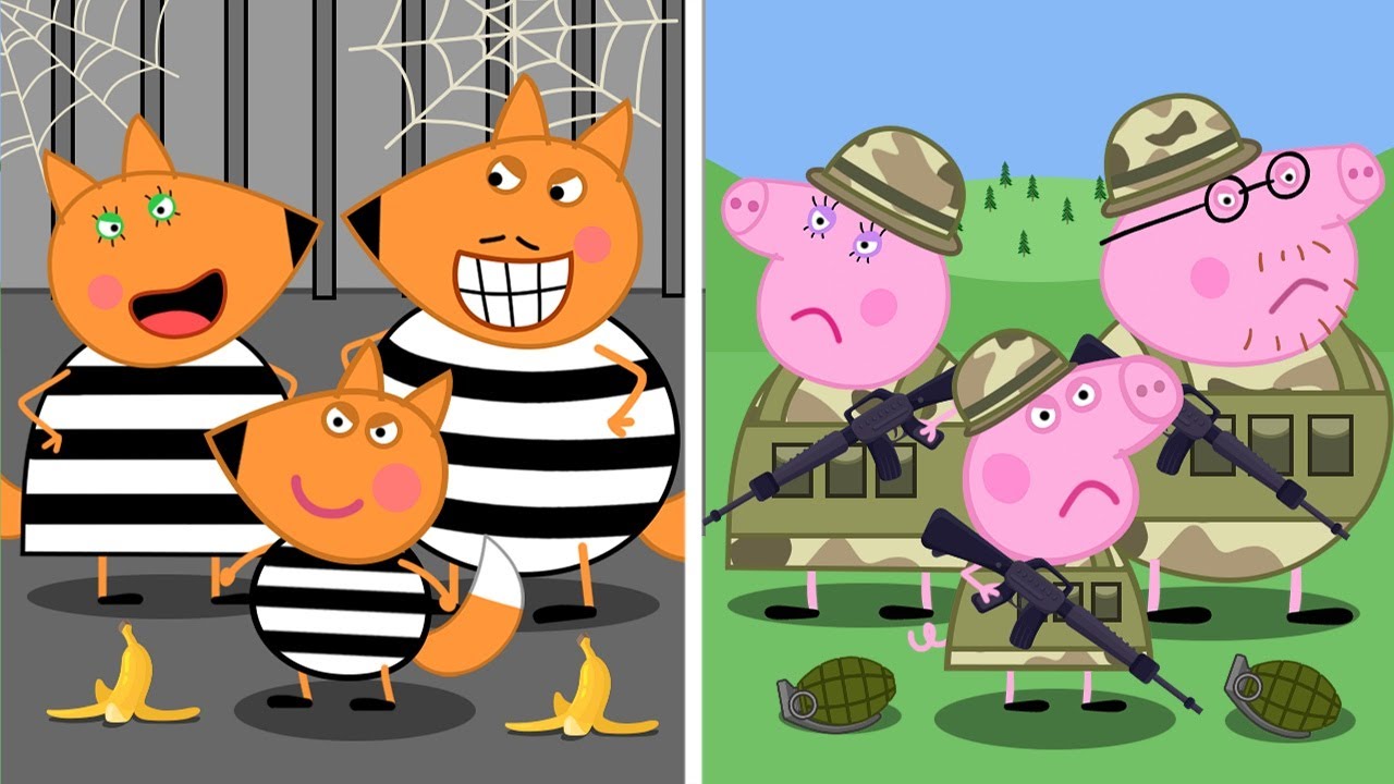 Freddy Family PRISONERS vs Peppa Family MILITARY | Peppa Pig Funny ...