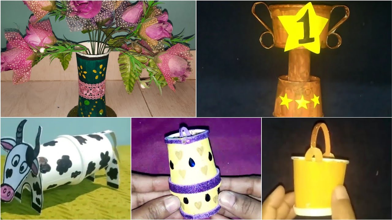 5 Paper Cup Craft Ideas/DIY Paper cup craft - YouTube