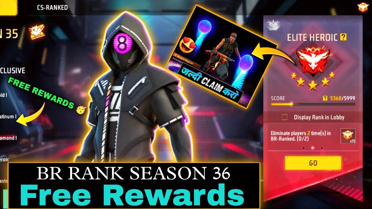 Free 🥳 Free Fire New BR Rank Season 36 Free Rewards 🤯🔥 Ff New BR Rank ...