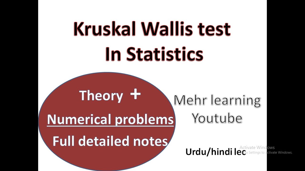 Kruskal wallis test in statistics + numerical full detail. - YouTube
