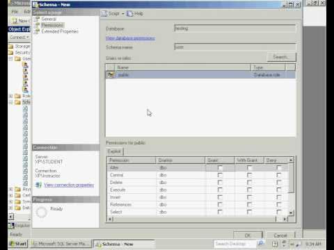 SQL Server 2008 - create new schema - YouTube