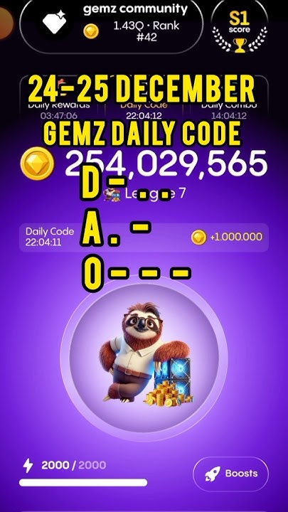 Today's Gemz daily code | gemz daily code 24-25 December | 24-25 ...