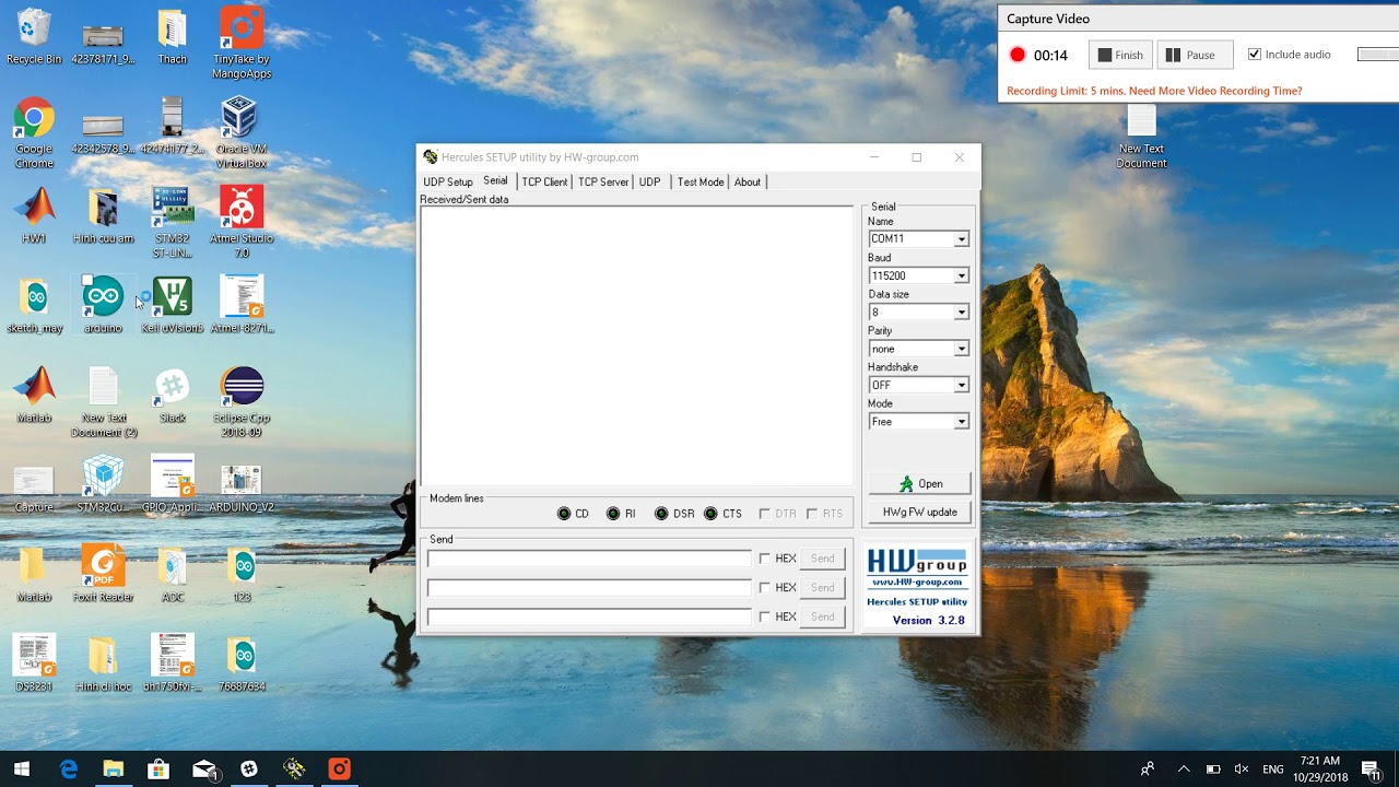 Testing Uart Hercules - YouTube