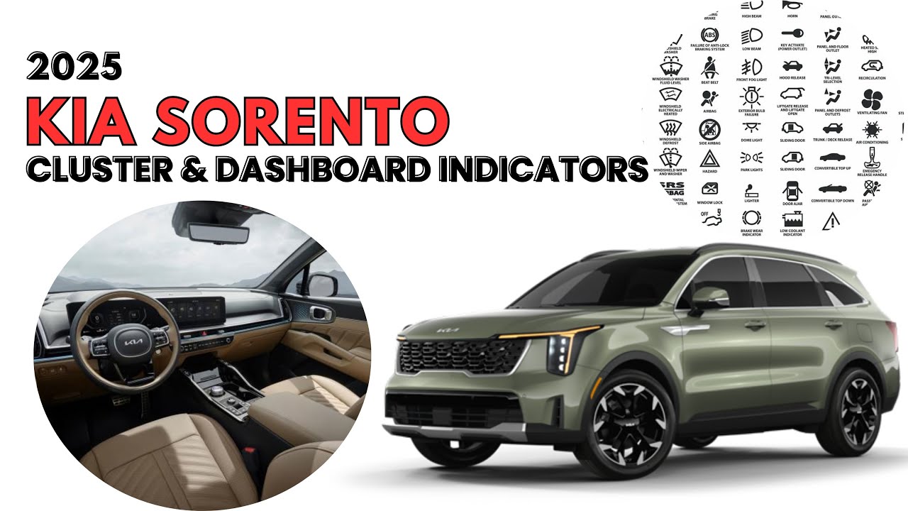 2025 Kia Sorento Cluster Display & Dashboard Warning Iights Guide - YouTube